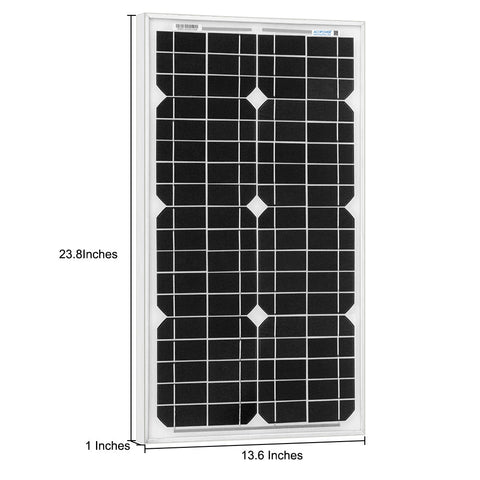 30W 12V Solar Charger Kit, 5A Charge Controller with Alligator Clips ...