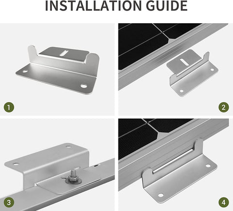 Solar Panel Mounting Brackets with Nuts and Bolts Set of 4 Units, Supp ...